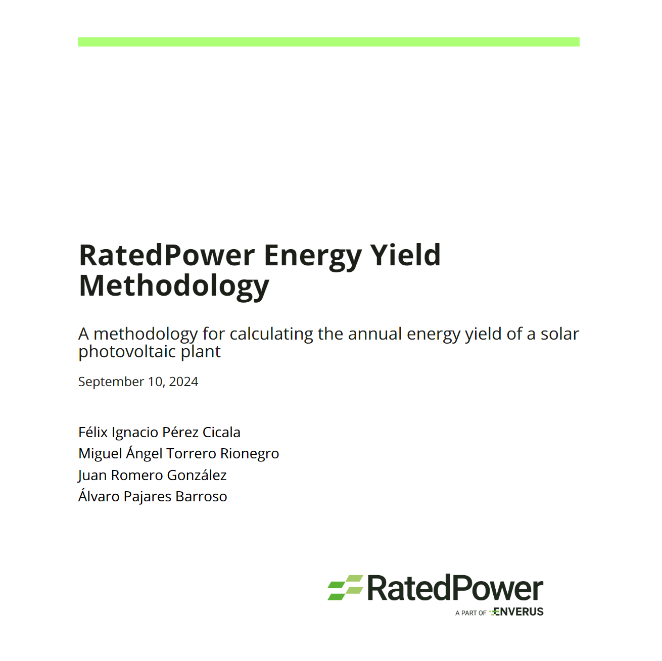 Energy Yield Methodology Energy Yield Methodology