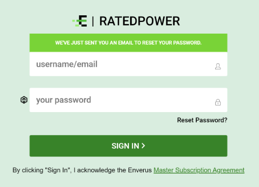 Enverus Log In Reset Password