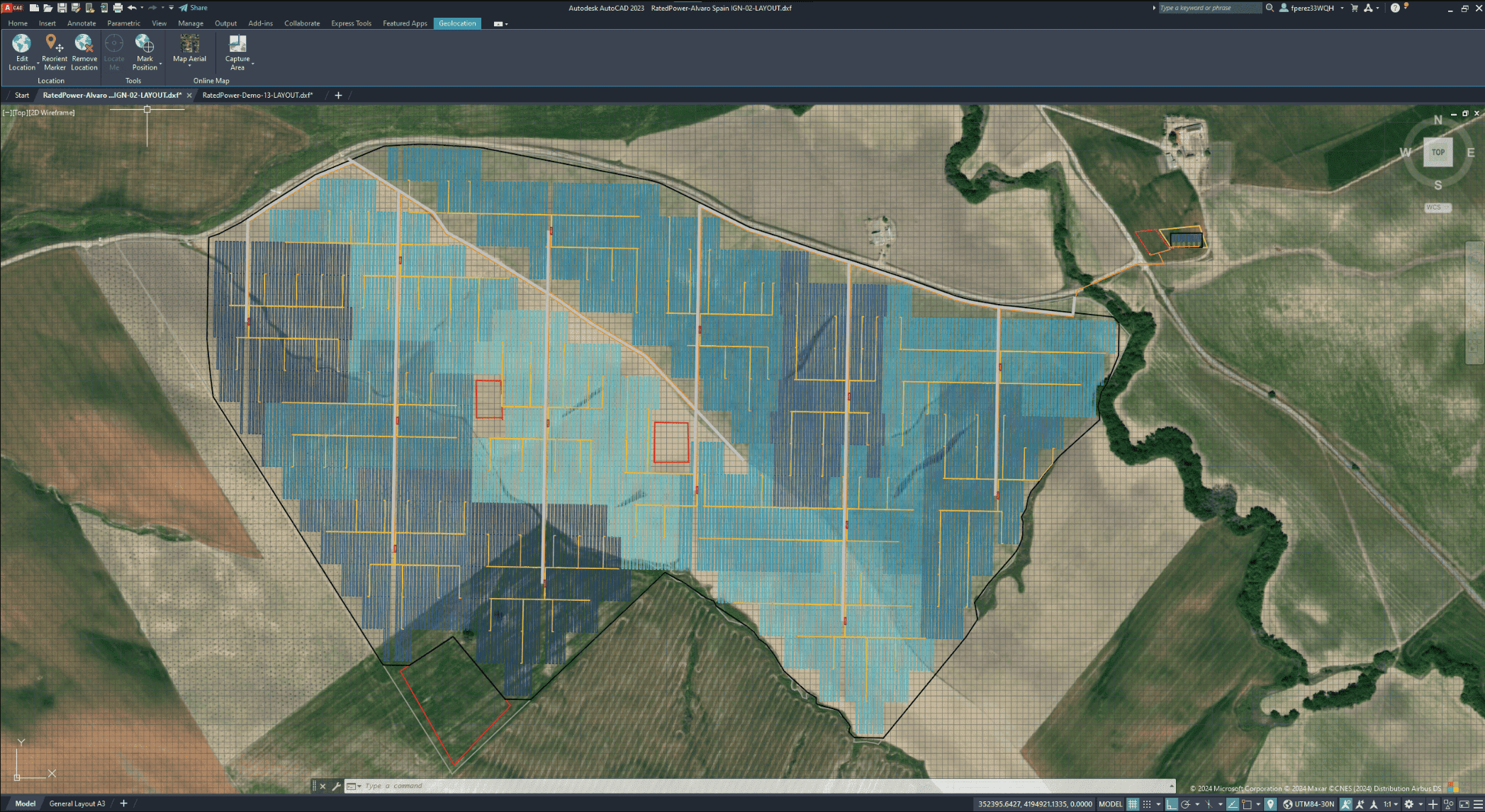 How to add a satellite view to the General Layout using AutoCAD?