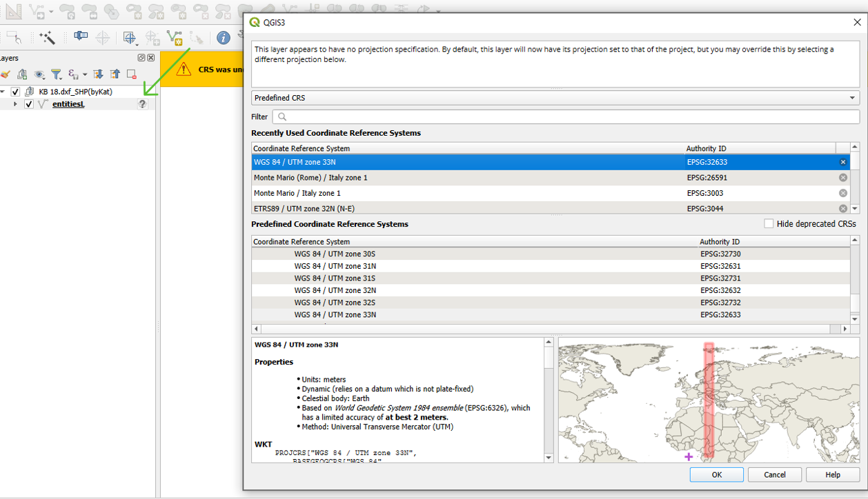 How to georeference a CAD file using QGIS