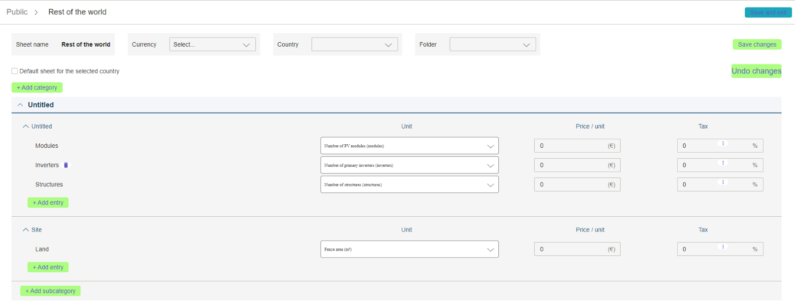 How to create a CAPEX template