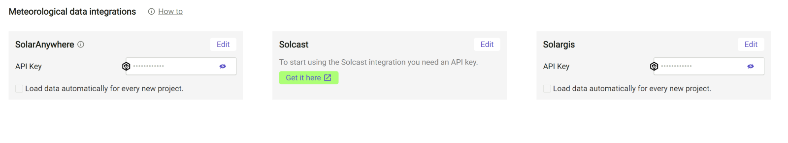 How to set your API key for meteo data integration