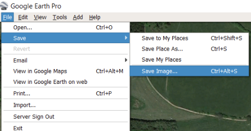 How to add a satellite view to the General Layout from Google Earth?