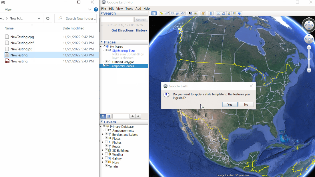 SHP conversion to KML/KMZ using Google Earth